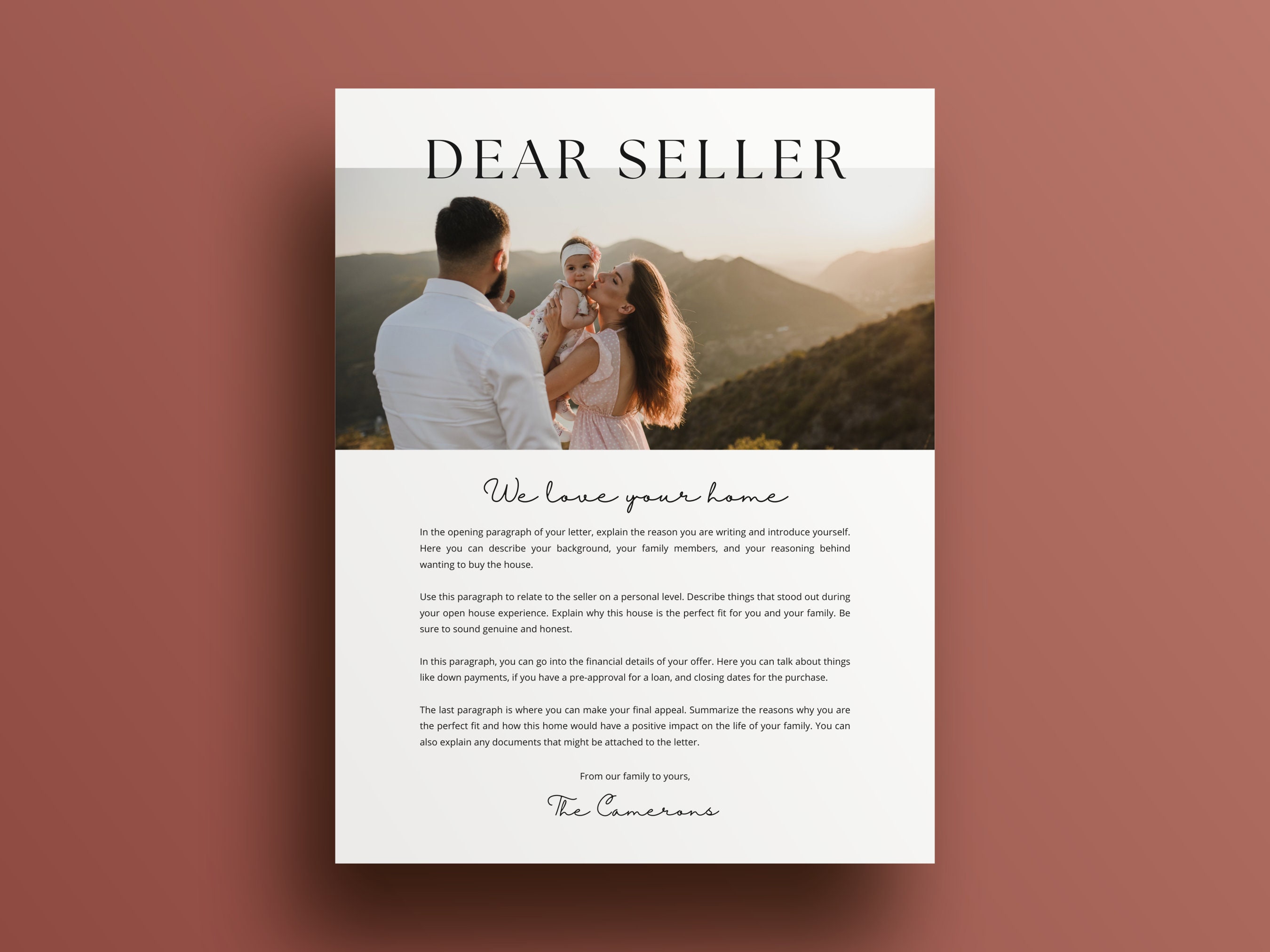 Home Offer Letter, Home Buyer Letter, Letter to Home Seller, Home Love ...