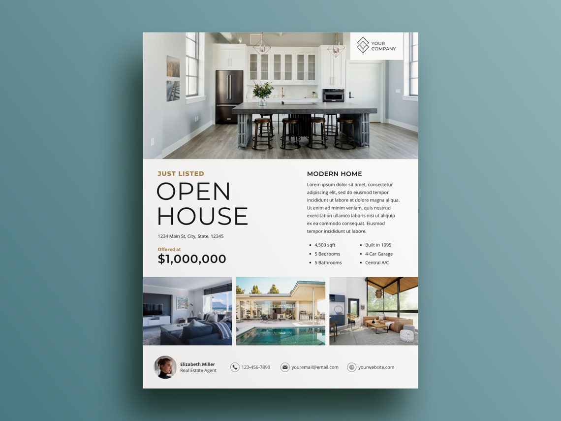 Open House Flyer, Open House Template, Just Listed Flyer, Open House ...