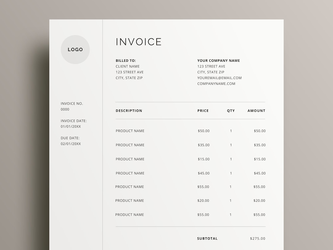 Invoice Template Business Invoice Bakery Invoice Receipt - Etsy