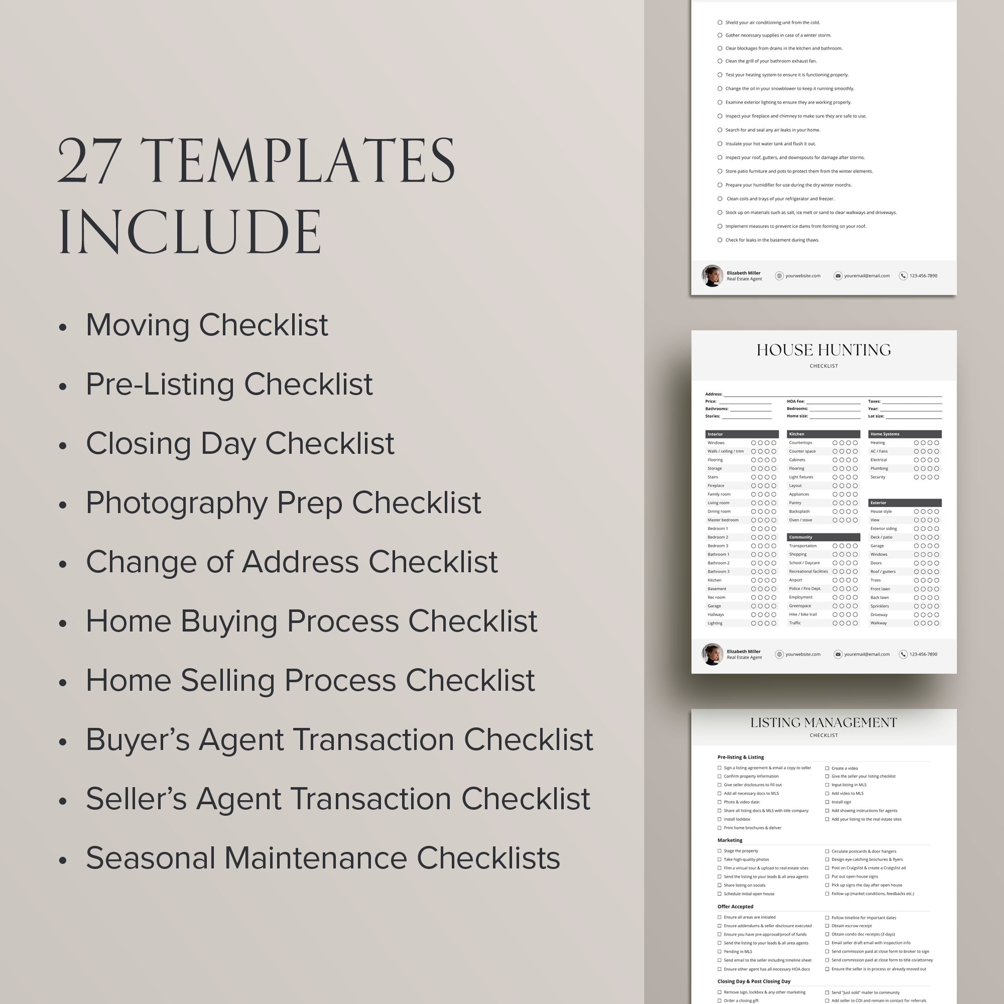 Real Estate Checklists Printable Homebuyer Guide Template Buyer Seller ...