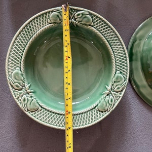 Green Bordallo Bunny With Lattice Dishes and Serving Dish. Sold ...