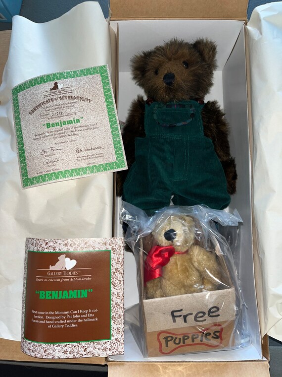 Ashton-drake Benjamin Teddy Bear and Puppy Brand New in Box - Etsy