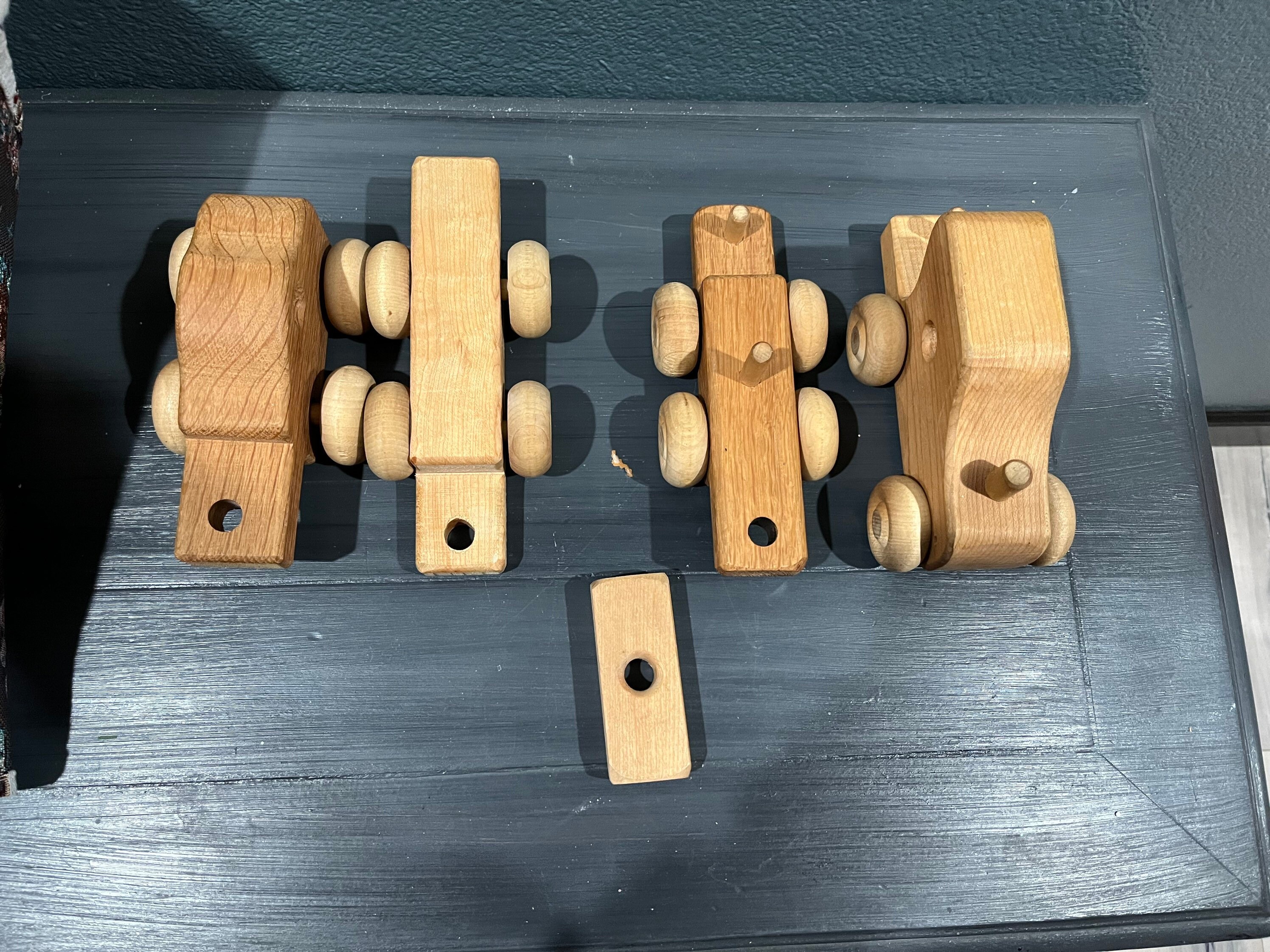 Antique Kids Wood Train Set. 1980s Kids Train Toy. - Etsy