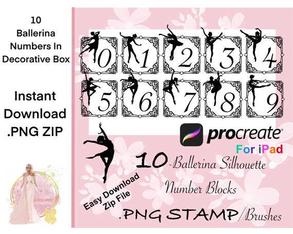 Beautiful Ballerina Silhouette Numbers 10 Number Blocks - Etsy