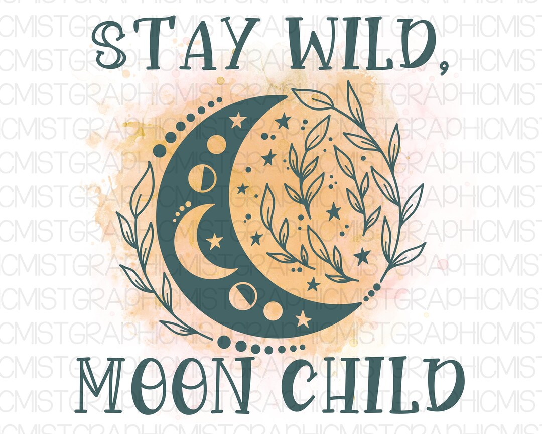 Moon Child Graphic Design, Nature PNG, Witchy Designs, Moon Clipart ...