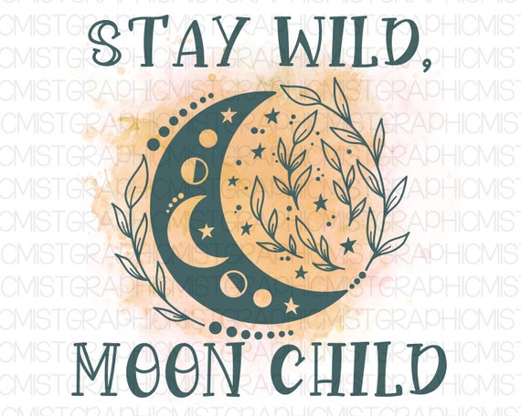 Moon Child Graphic Design Nature PNG Witchy Designs Moon - Etsy