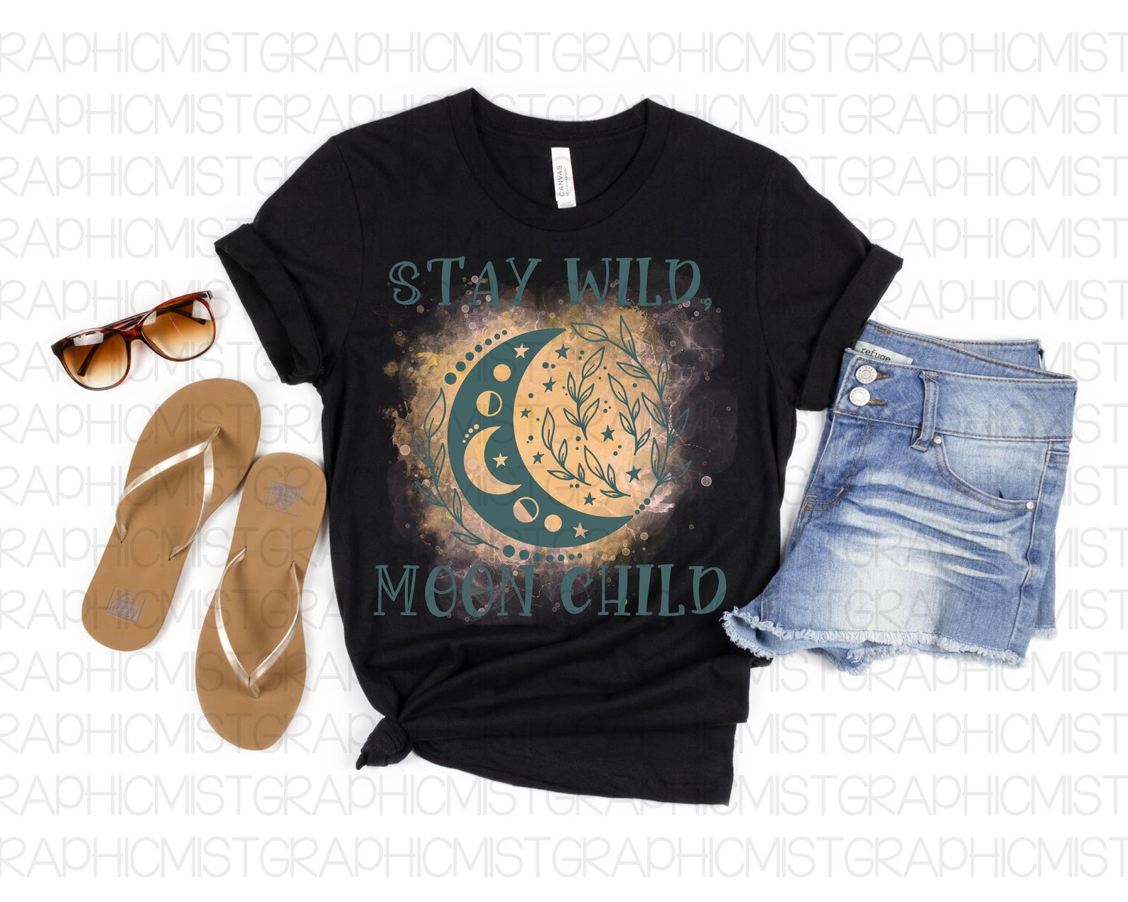 Moon Child Graphic Design, Nature PNG, Witchy Designs, Moon Clipart ...