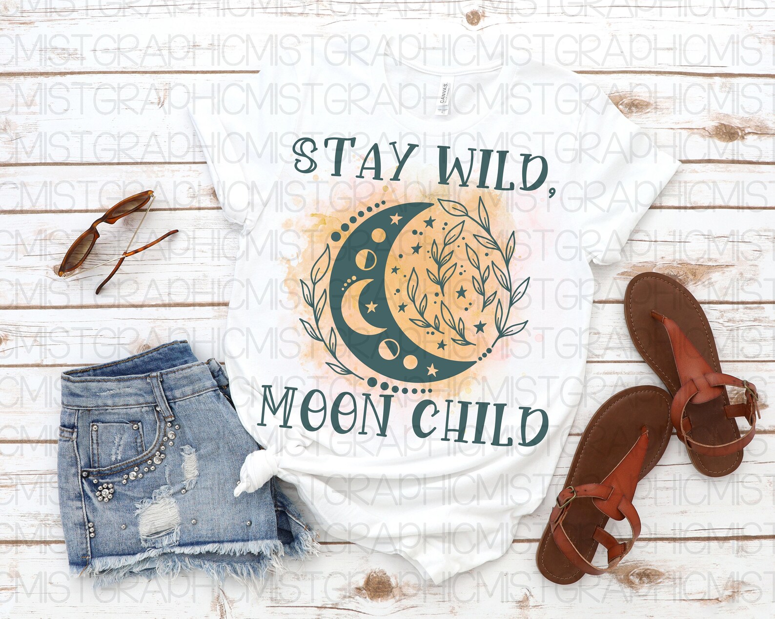 Moon Child Graphic Design, Nature PNG, Witchy Designs, Moon Clipart ...
