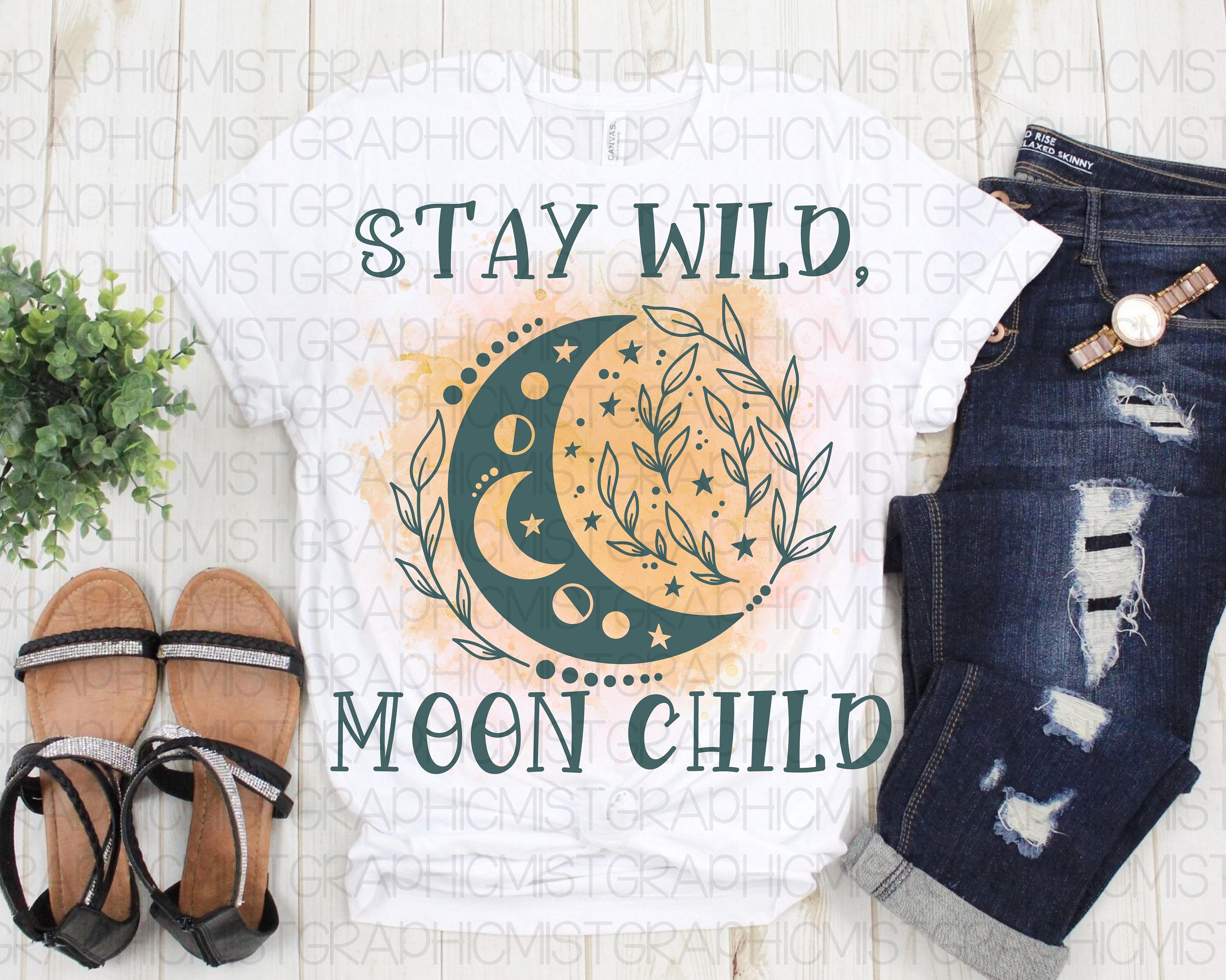 Moon Child Graphic Design, Nature PNG, Witchy Designs, Moon Clipart ...