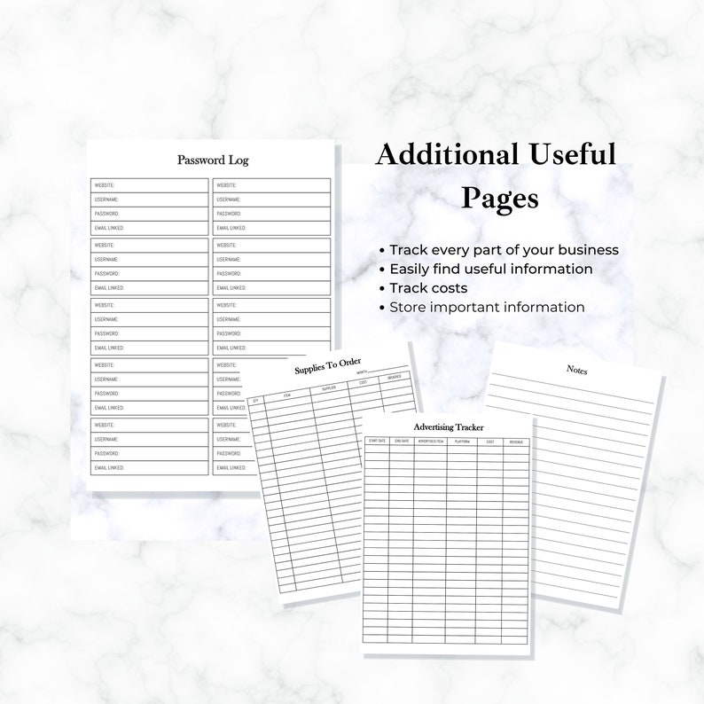 Business Finance Log | Track Expenses, Profits, Sales, Taxes, Inventory ...