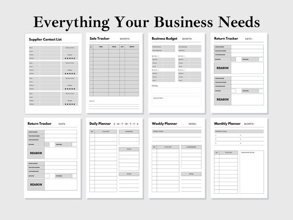 Business Planner Template Tracks Marketing Sales - Etsy