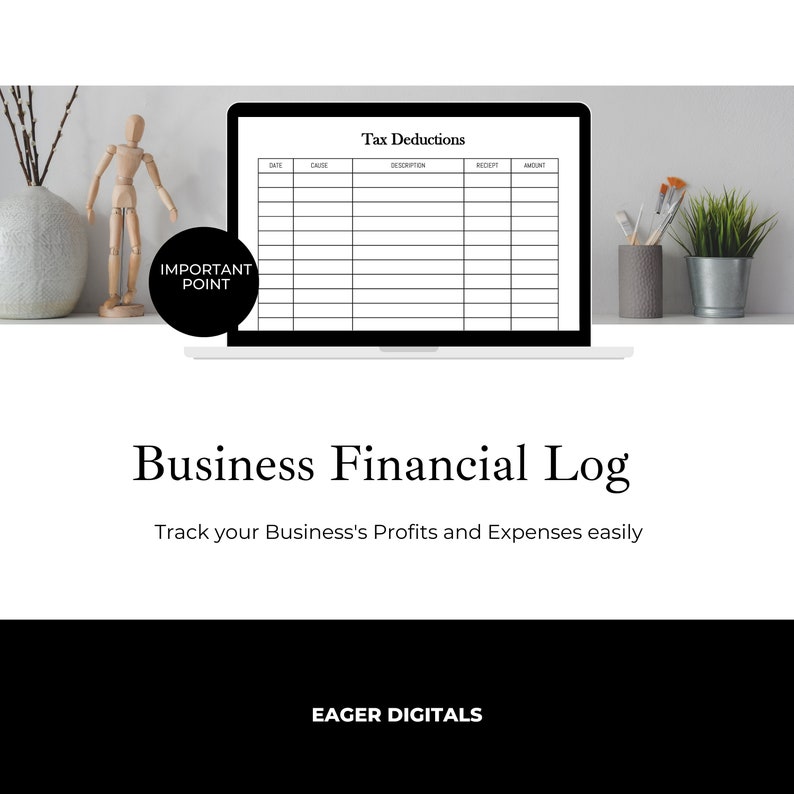 Business Finance Log | Track Expenses, Profits, Sales, Taxes, Inventory ...