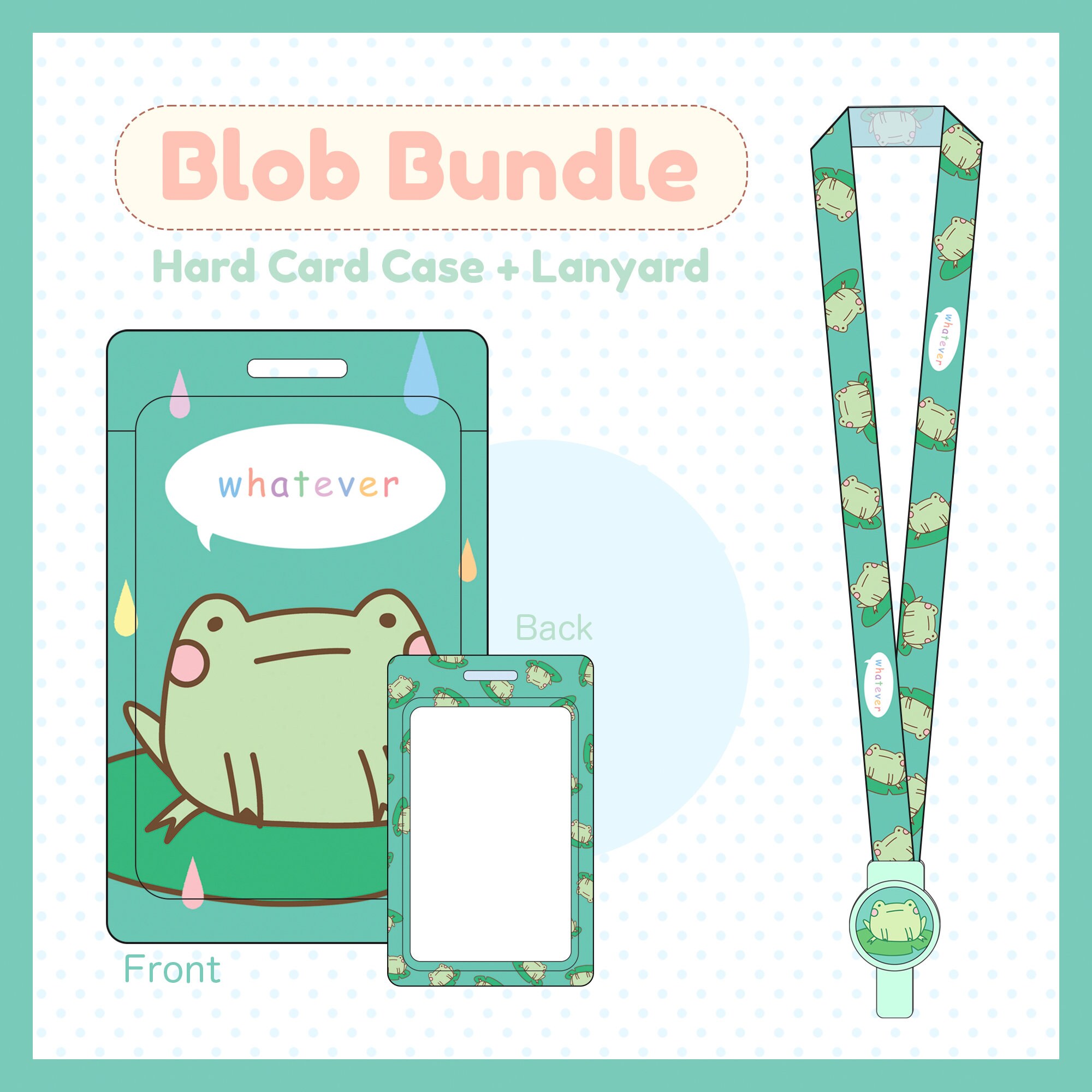 Blob the Frog Cute Hard Card Case and Lanyard Combo - Etsy