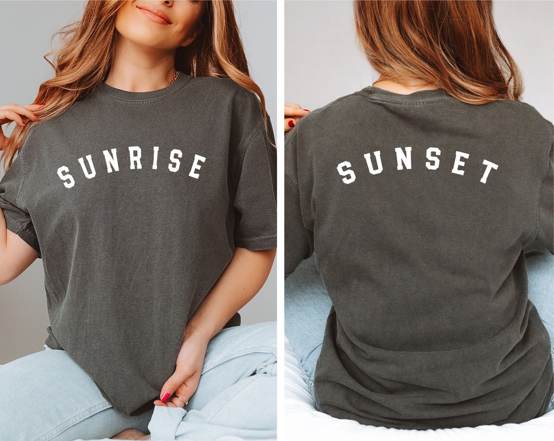 Sunrise Sunset T-shirt, Front and Back Design, Summer Beach Shirt ...