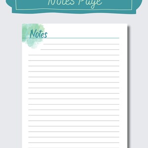 Checklist, to Do List and Notes Page Set, Blank Notes Page, 8.5 X 11 ...