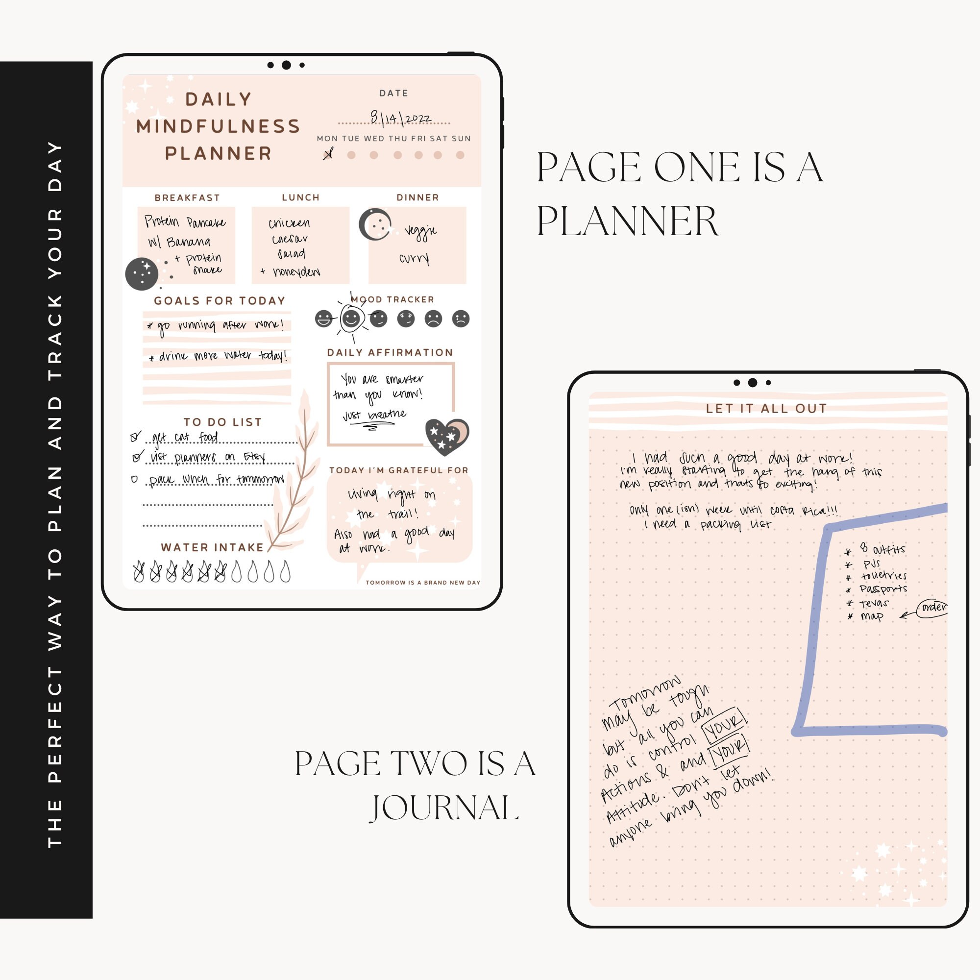 Daily Mindfulness Digital Planner, Printable Planner, Mental Health ...