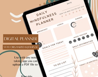 Weekly Mindfulness Digital Planner, Printable Planner, Mental Health ...