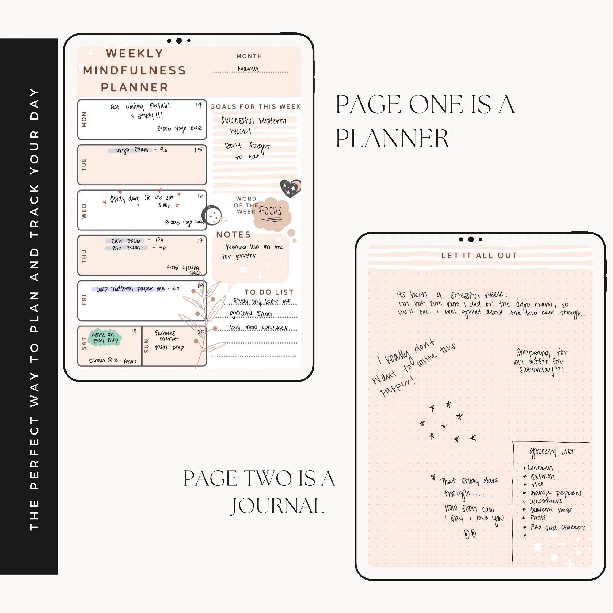 Weekly Mindfulness Digital Planner, Printable Planner, Mental Health ...