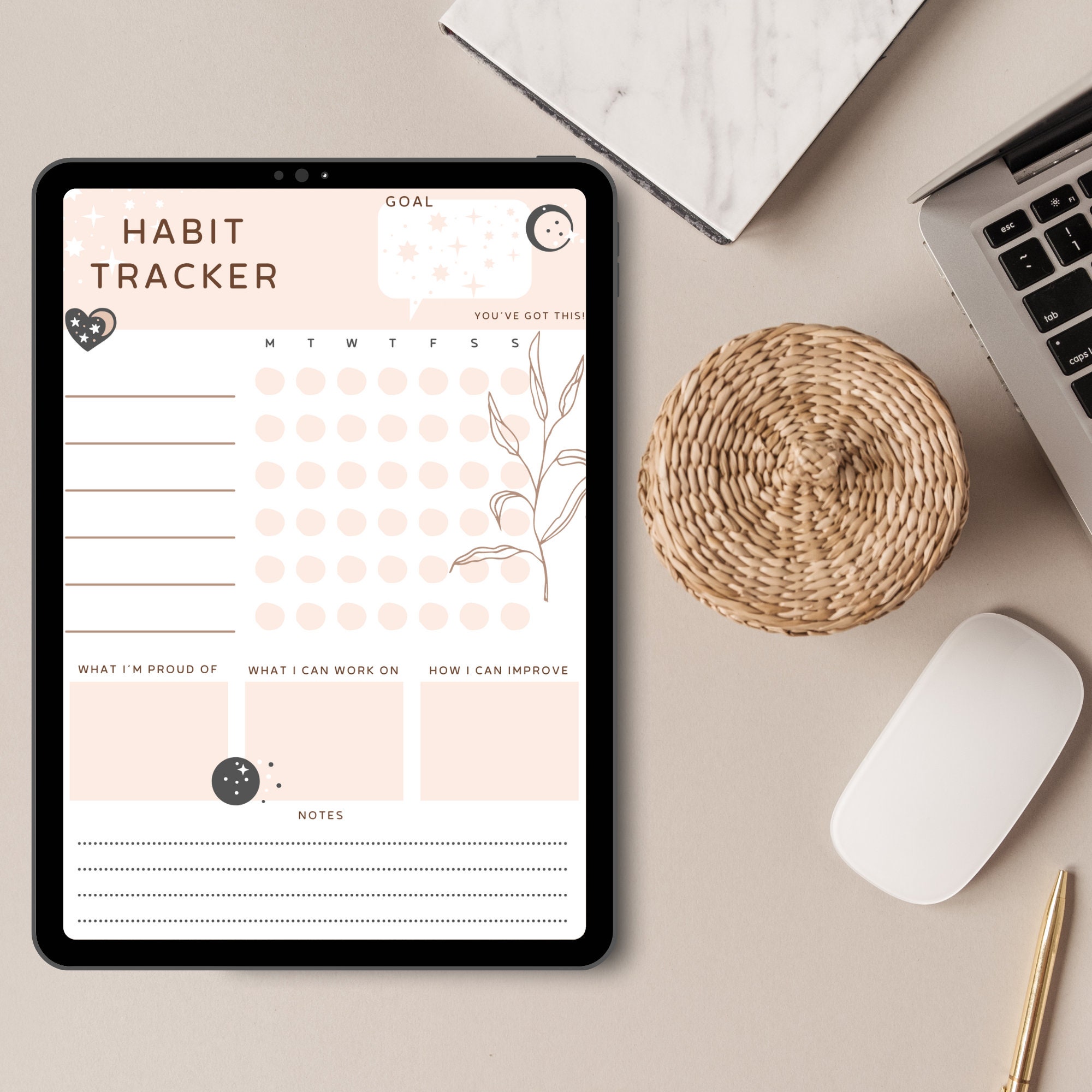 Habit Tracker Digital Planner, Printable Planner, Mental Health Planner ...