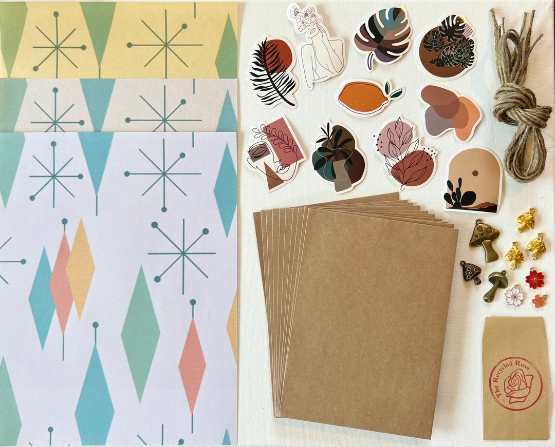 Retro Mid Century Atomic Starburst Diamond Stationery Paper Set - Etsy