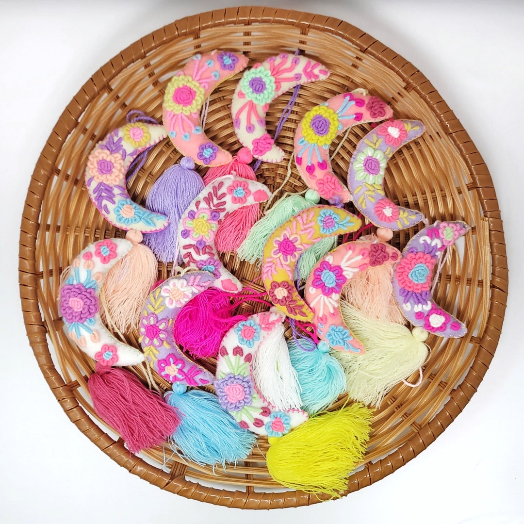 Moon Pom Pom Tassel. Moon Keychain. Moon Mirror Car Hanger. Purse ...