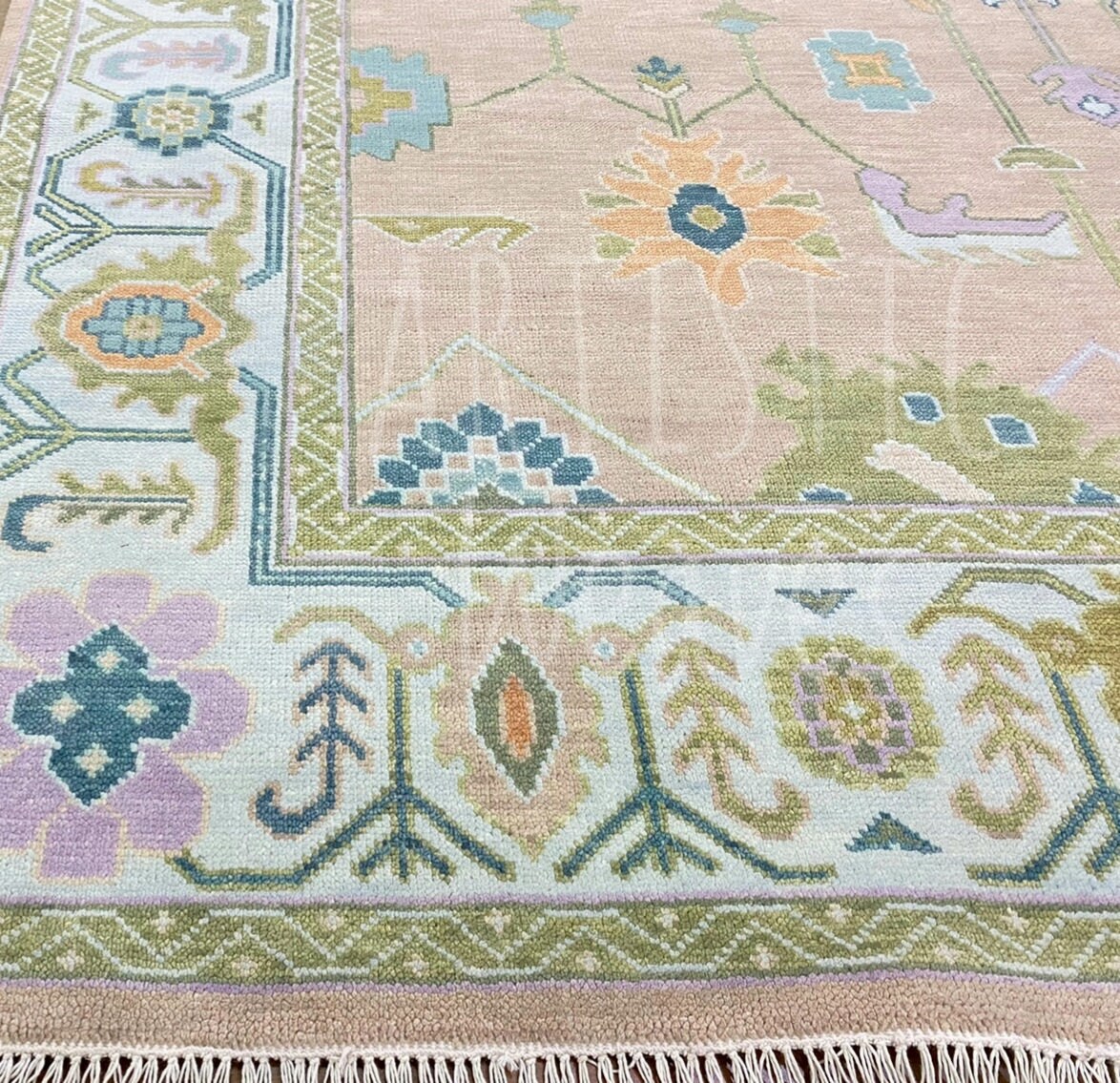 Turkish Knot Oushak Wool Rug Hand Knotted Rug Wool Area Rug - Etsy