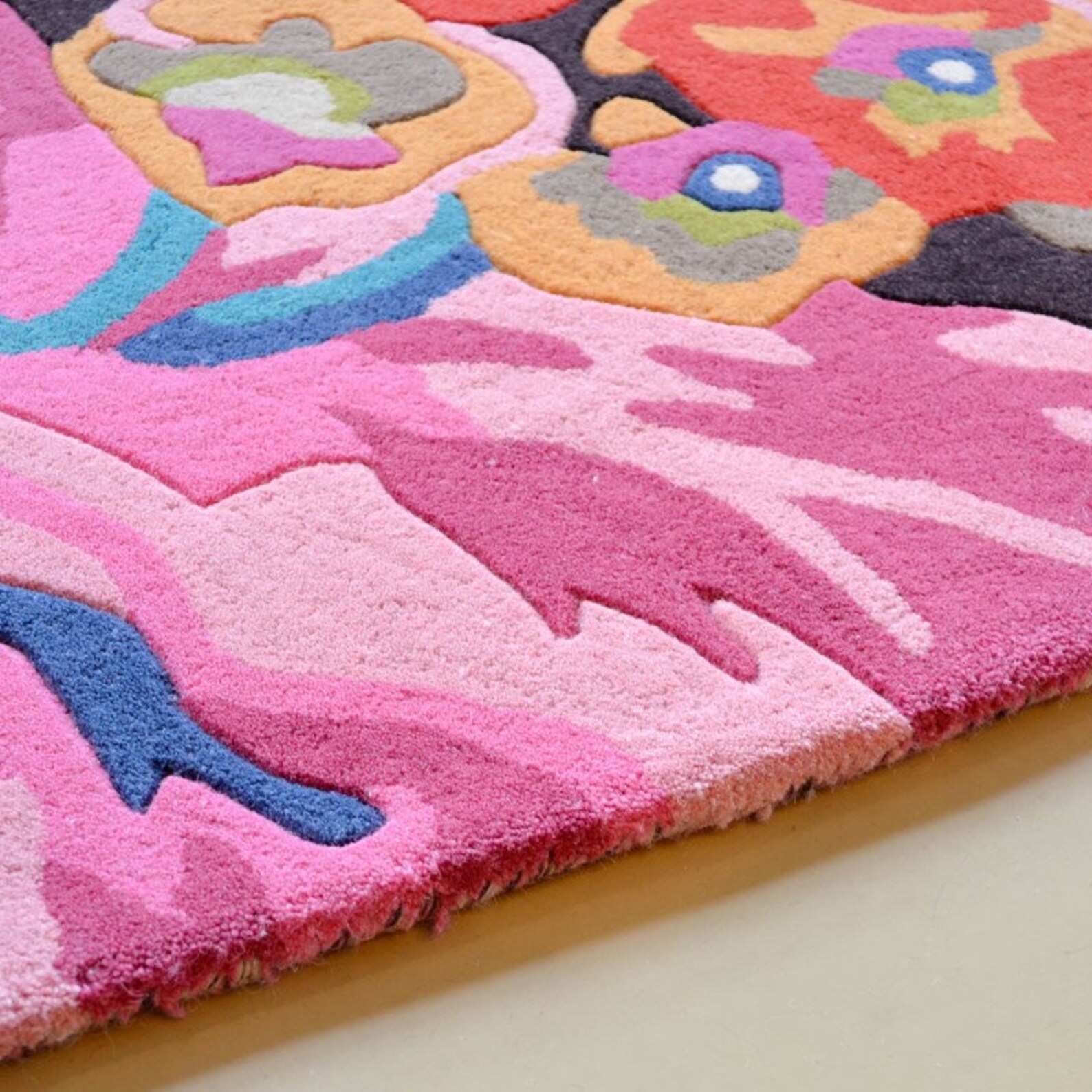 Wool Rug Hand Tufted Rug Modern Rug Floral Loop Pile Hand Made Area Rug ...