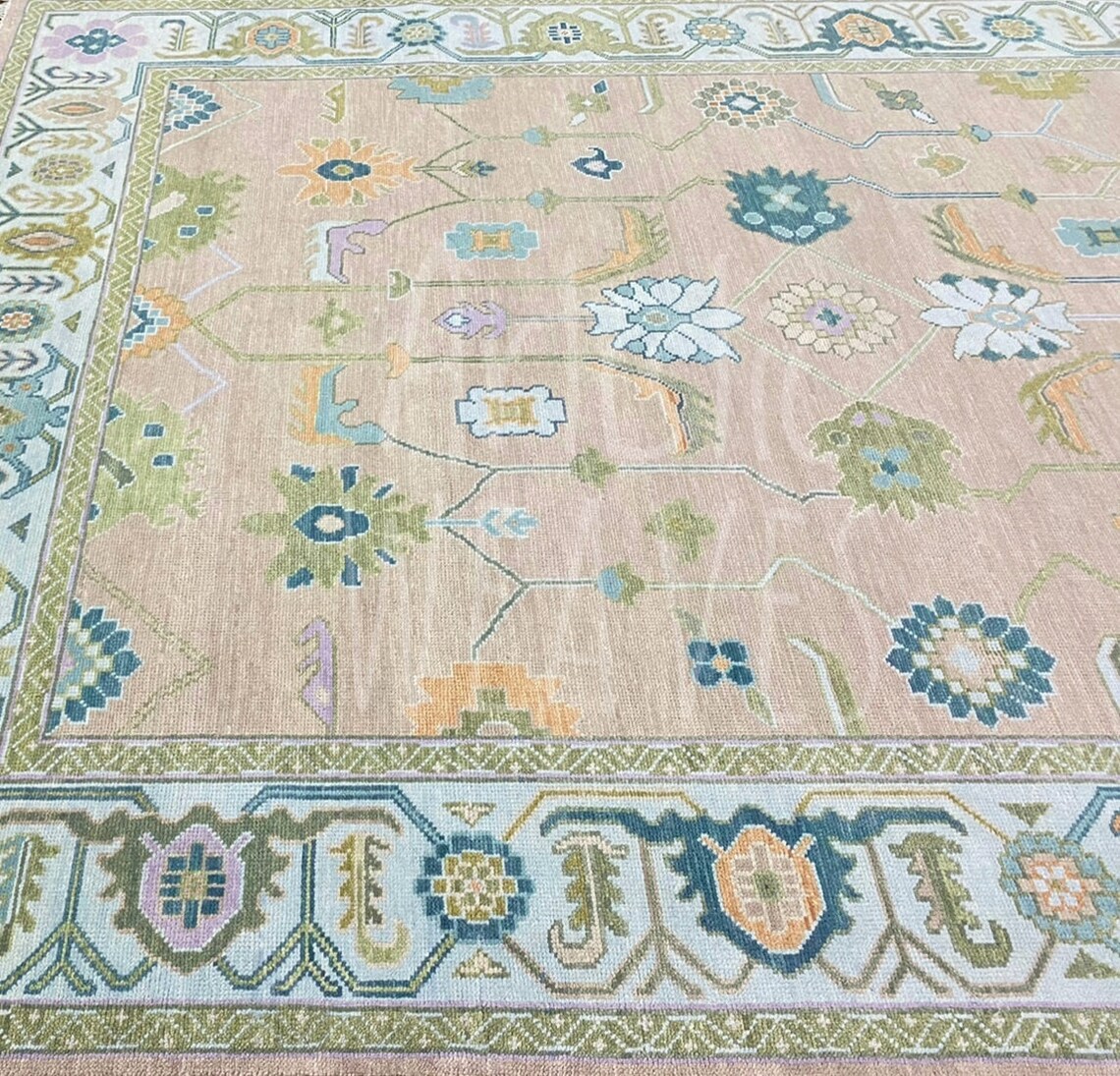 Turkish Knot Oushak Wool Rug Hand Knotted Rug Wool Area Rug - Etsy