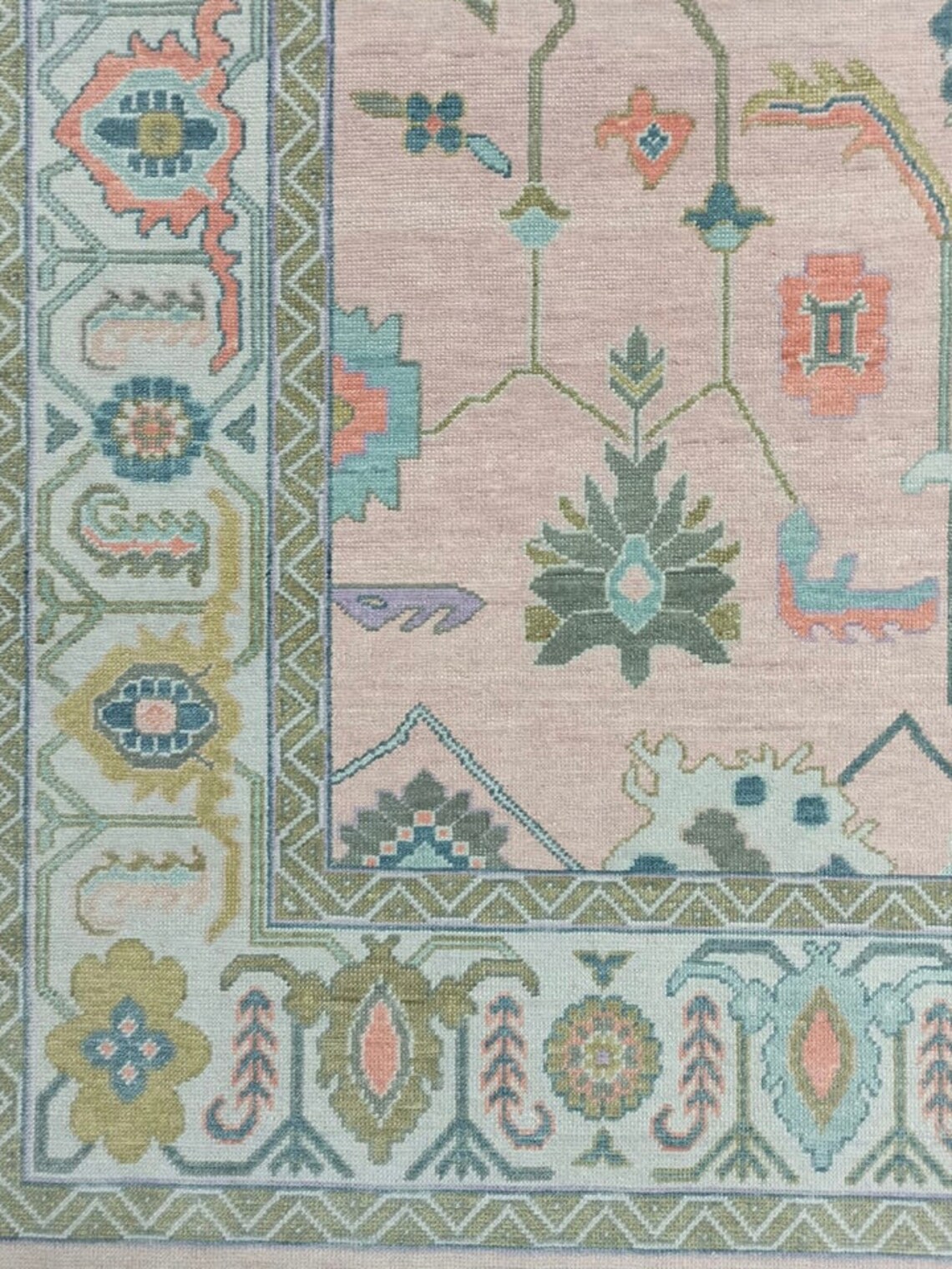 Turkish Knot Oushak Wool Rug Hand Knotted Rug Wool Area Rug - Etsy