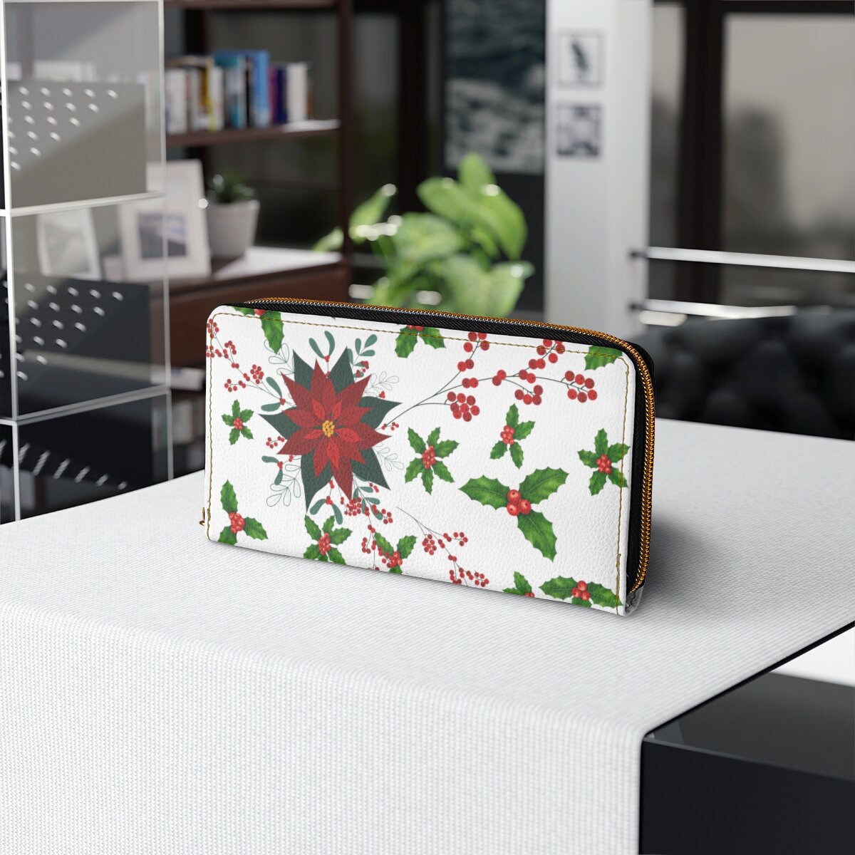 Holiday Wallet{ Christmas Wallet} Classy Holiday Wallet{ Holly Berry ...