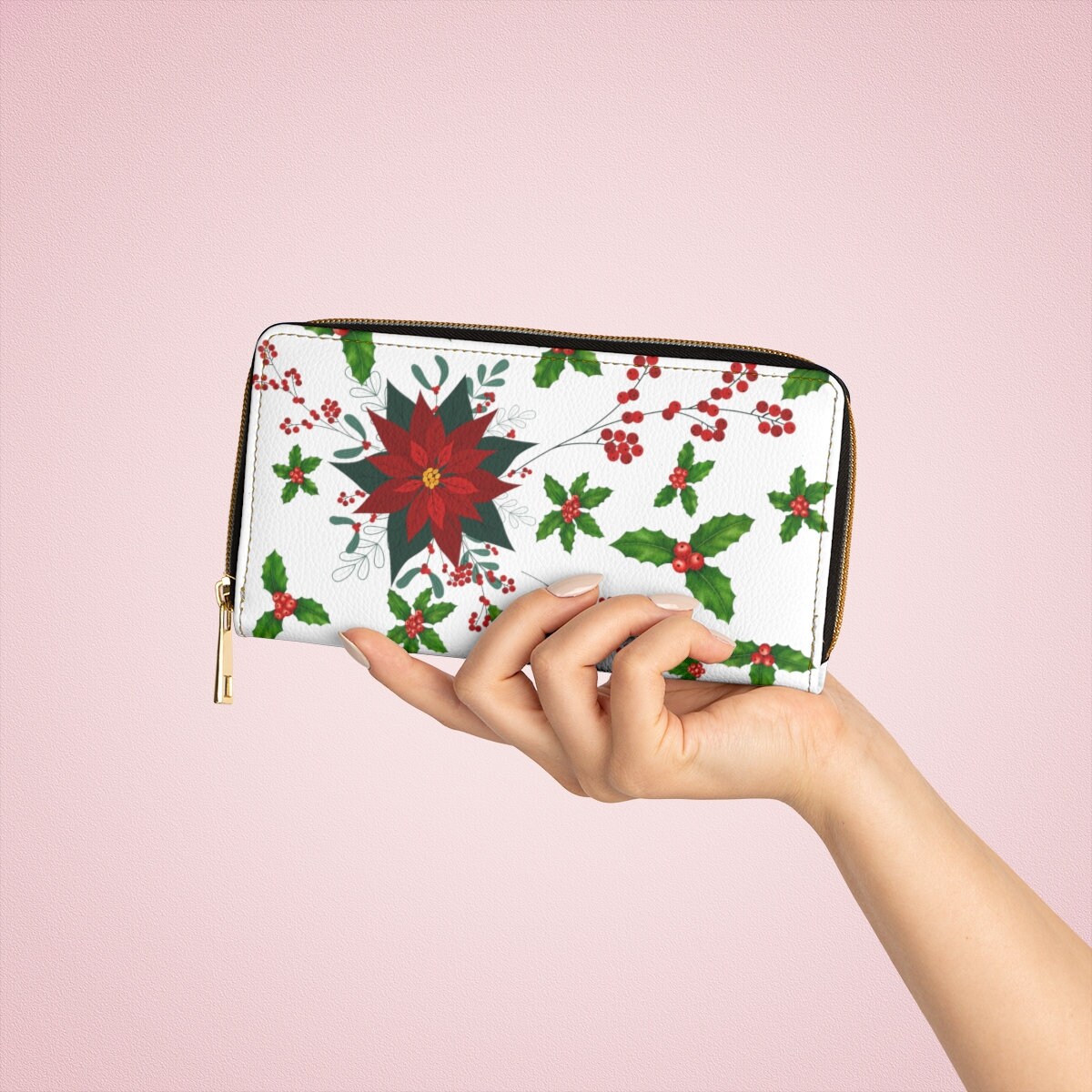 Holiday Wallet Christmas Wallet Classy Holiday Wallet Holly Berry ...