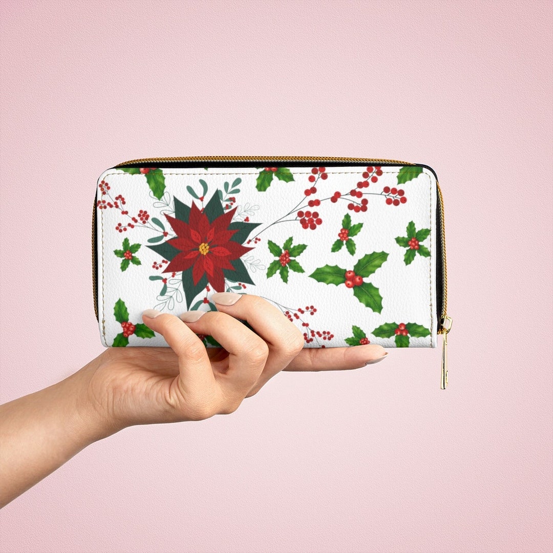 Holiday Wallet{ Christmas Wallet} Classy Holiday Wallet{ Holly Berry ...