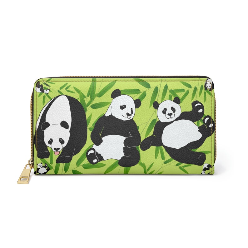 Panda Bear Zipper Wallet} Cute Pandas Wallet} Wild Animals Zipper ...