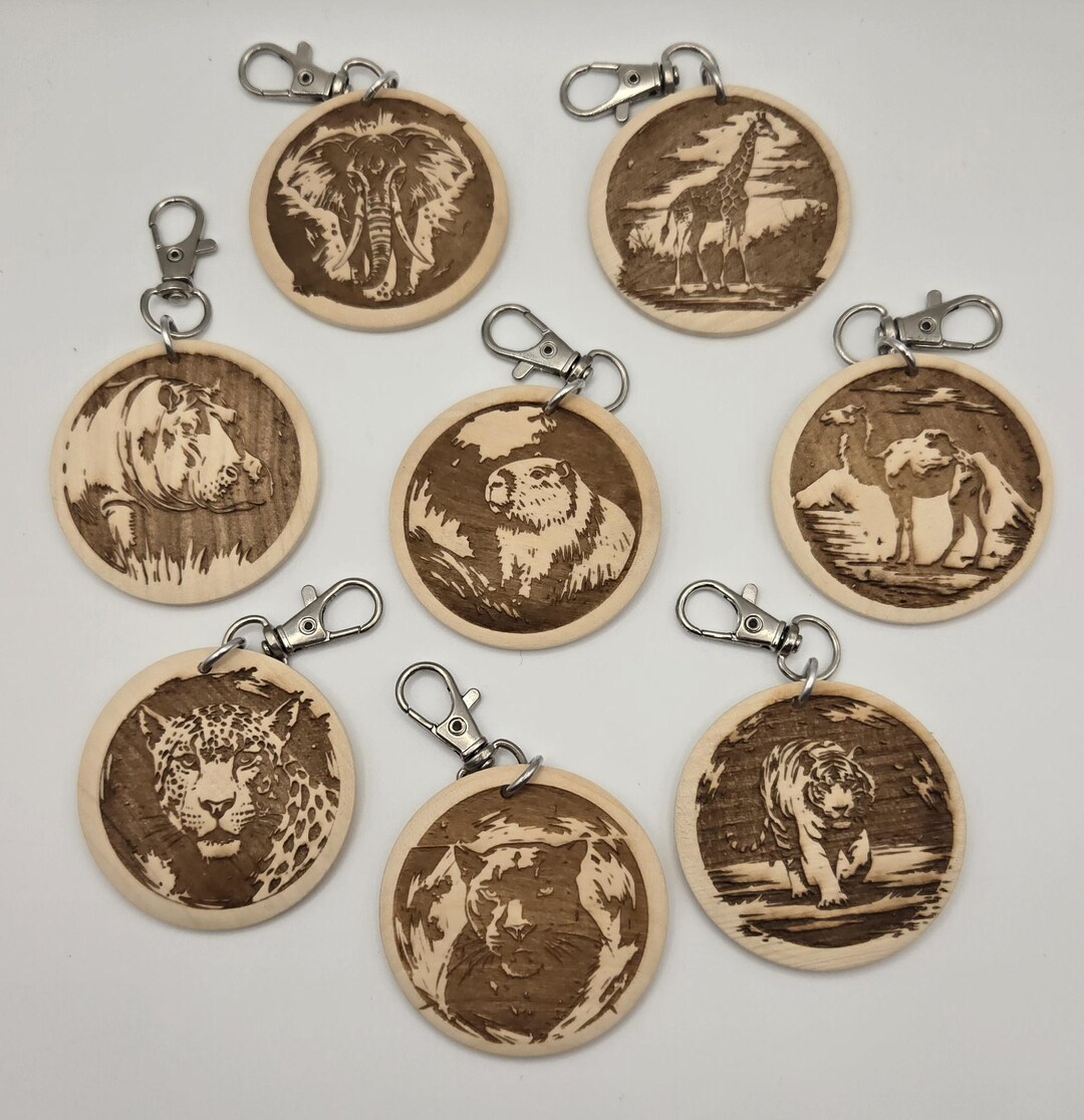 Safari Adventure Collection – Laser Engraved Wood Keychains | World ...