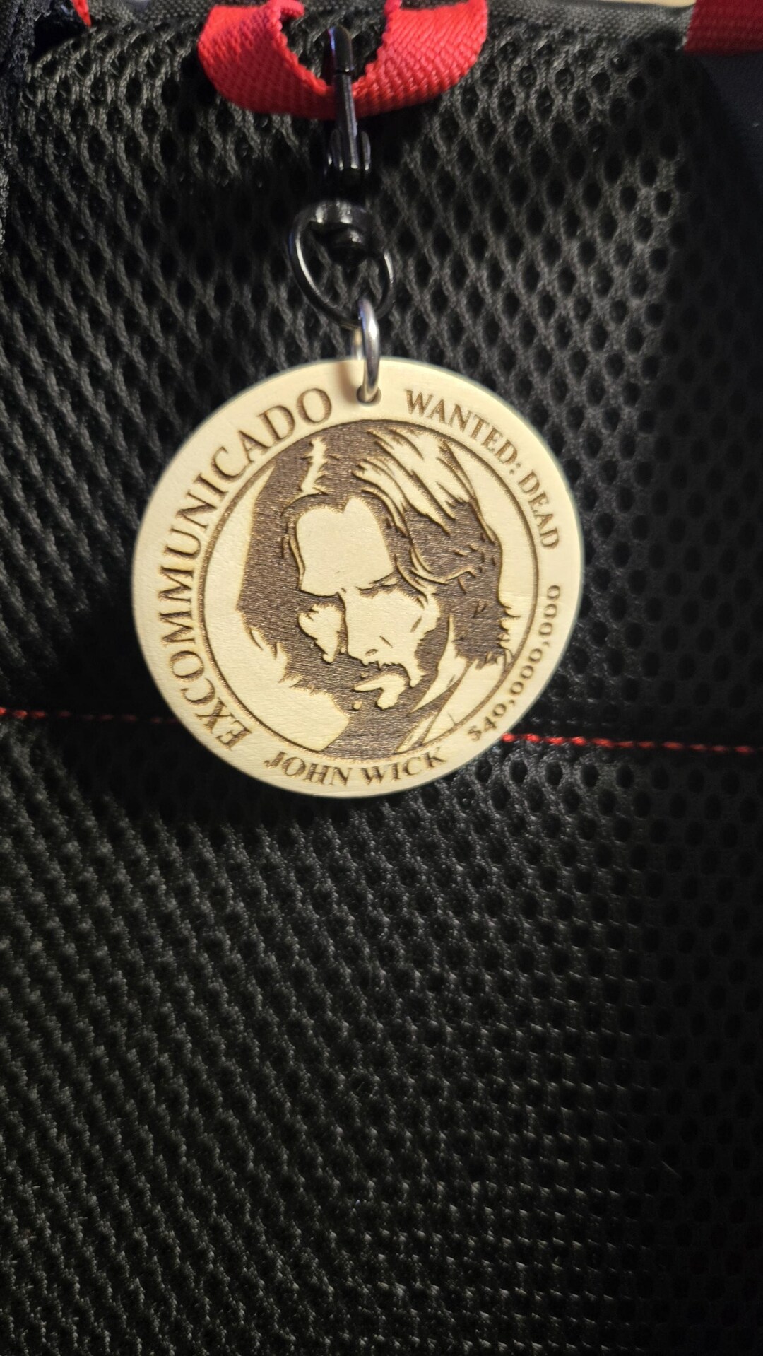 John Wick Wanted Poster Keychain: Laser Engraved Maple Wood Movie ...