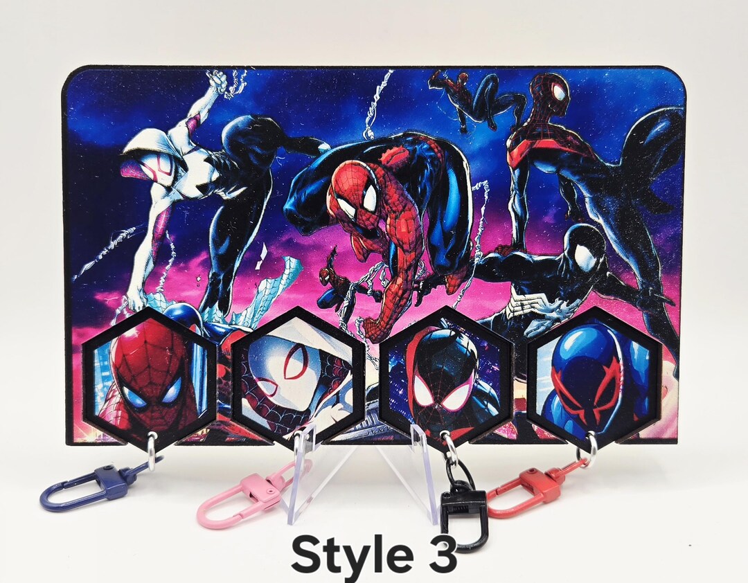Superhero Key Organizer - Artist Series Wall Mount With 4 Matching ...