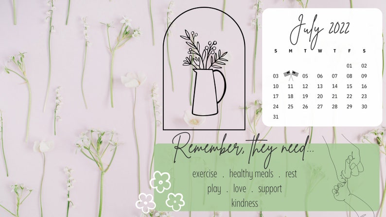 July 2022 Desktop Wallpaper- Inner Child Theme - Etsy