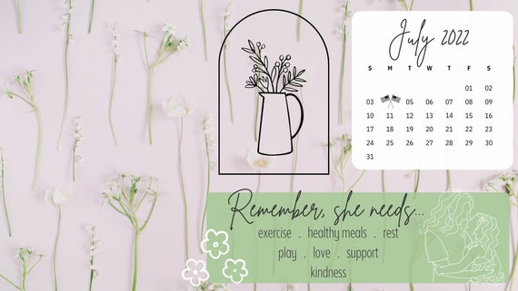 July 2022 Desktop Wallpaper Inner Child Theme - Etsy