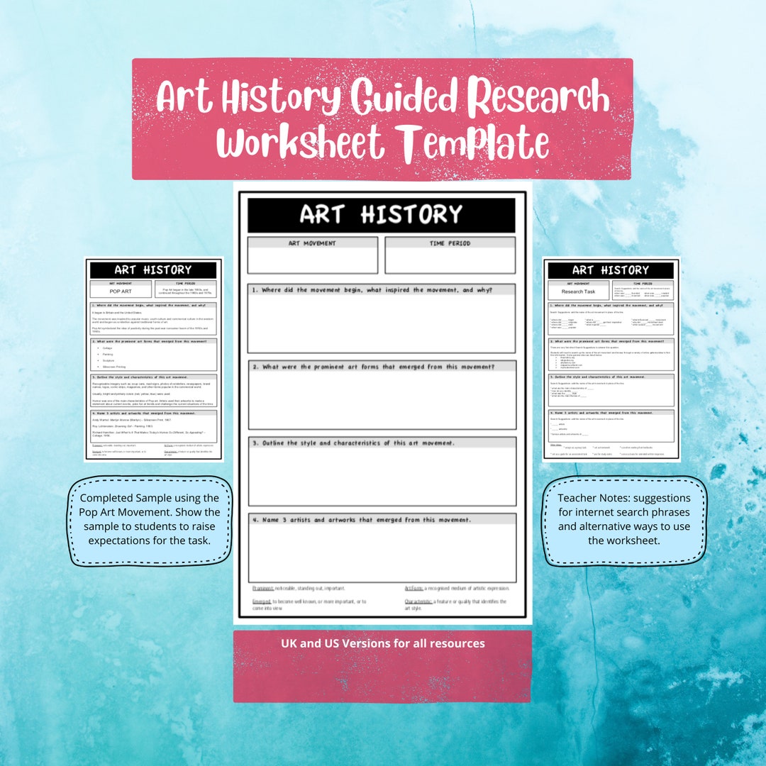 Art History Guided Research Worksheet Template - Etsy