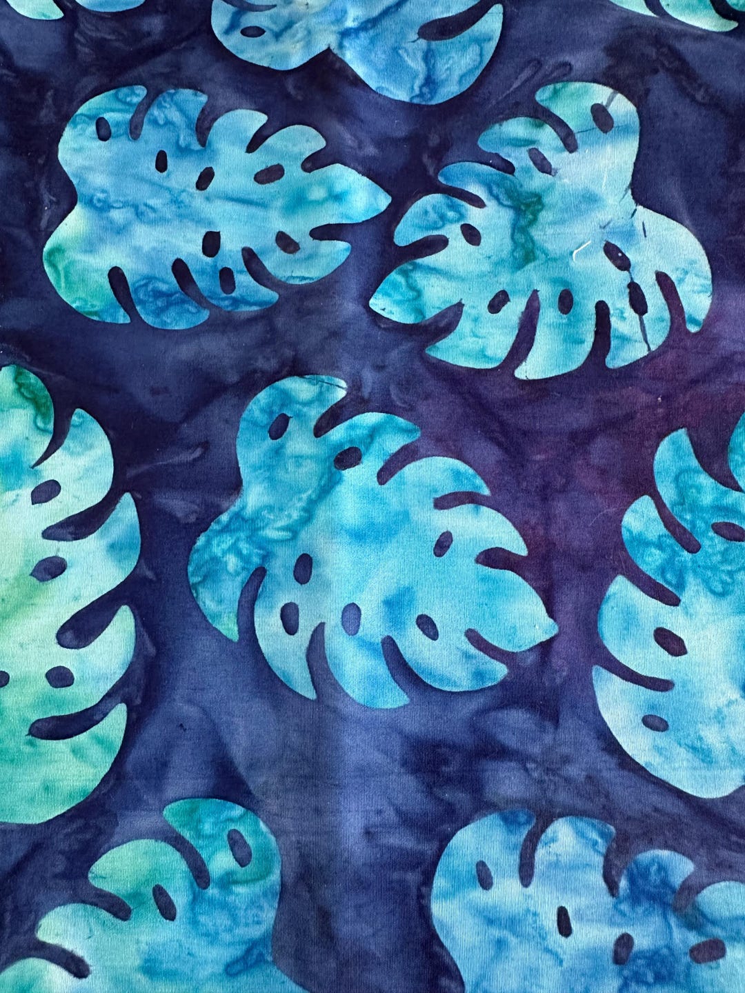 Hawaiian Batik, Beautiful Turquoise and Deep Blue, 2 Yards - Etsy