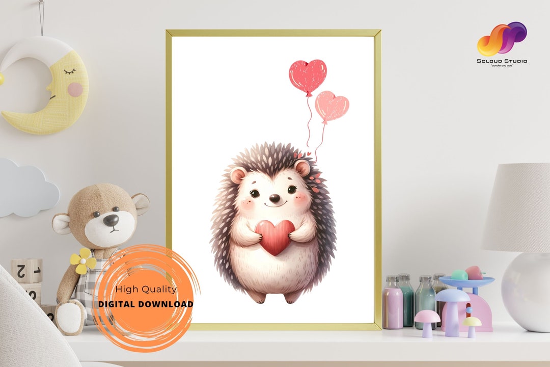 Printable Hedge Hoge Wall Art Colorful Wild Forest Animals Prints ...