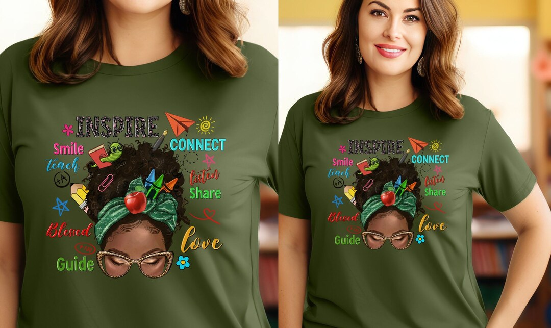 Personalized Teacher Shirts Teacher Messy High Bun Bandana T-shirt ...