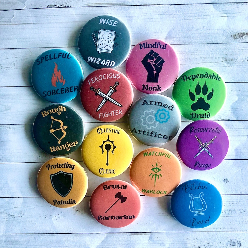Set of 13 Dungeons and Dragons Class Pins/magnets - Etsy