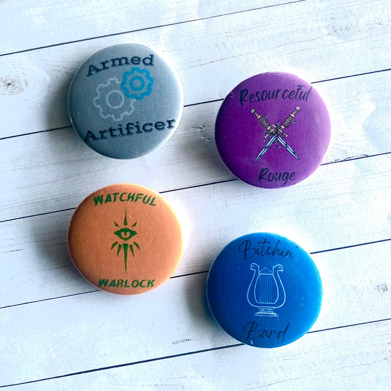 Set of 13 Dungeons and Dragons Class Pins/magnets - Etsy