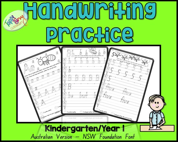 Handwriting Practice NSW Foundation Font K/Y1 - Etsy