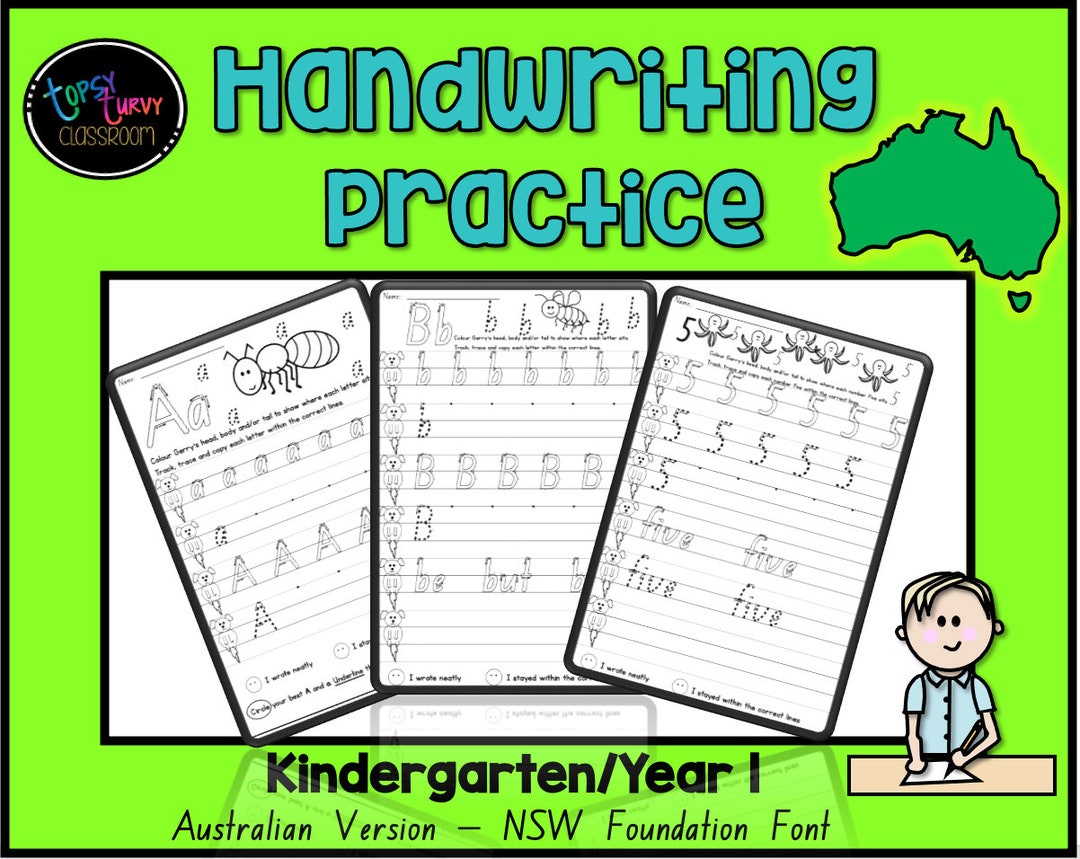 Handwriting Practice - NSW Foundation Font K/Y1 - Etsy