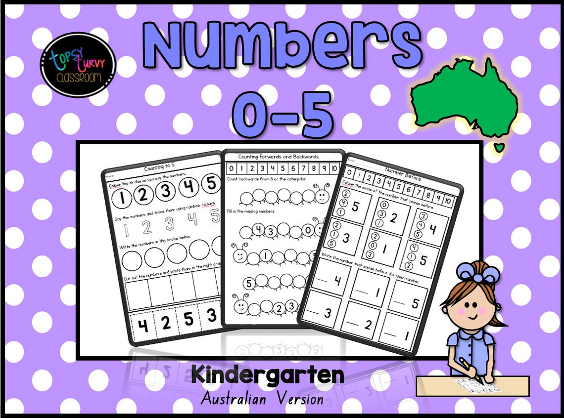 Numbers to 5 - Australian Version - Etsy