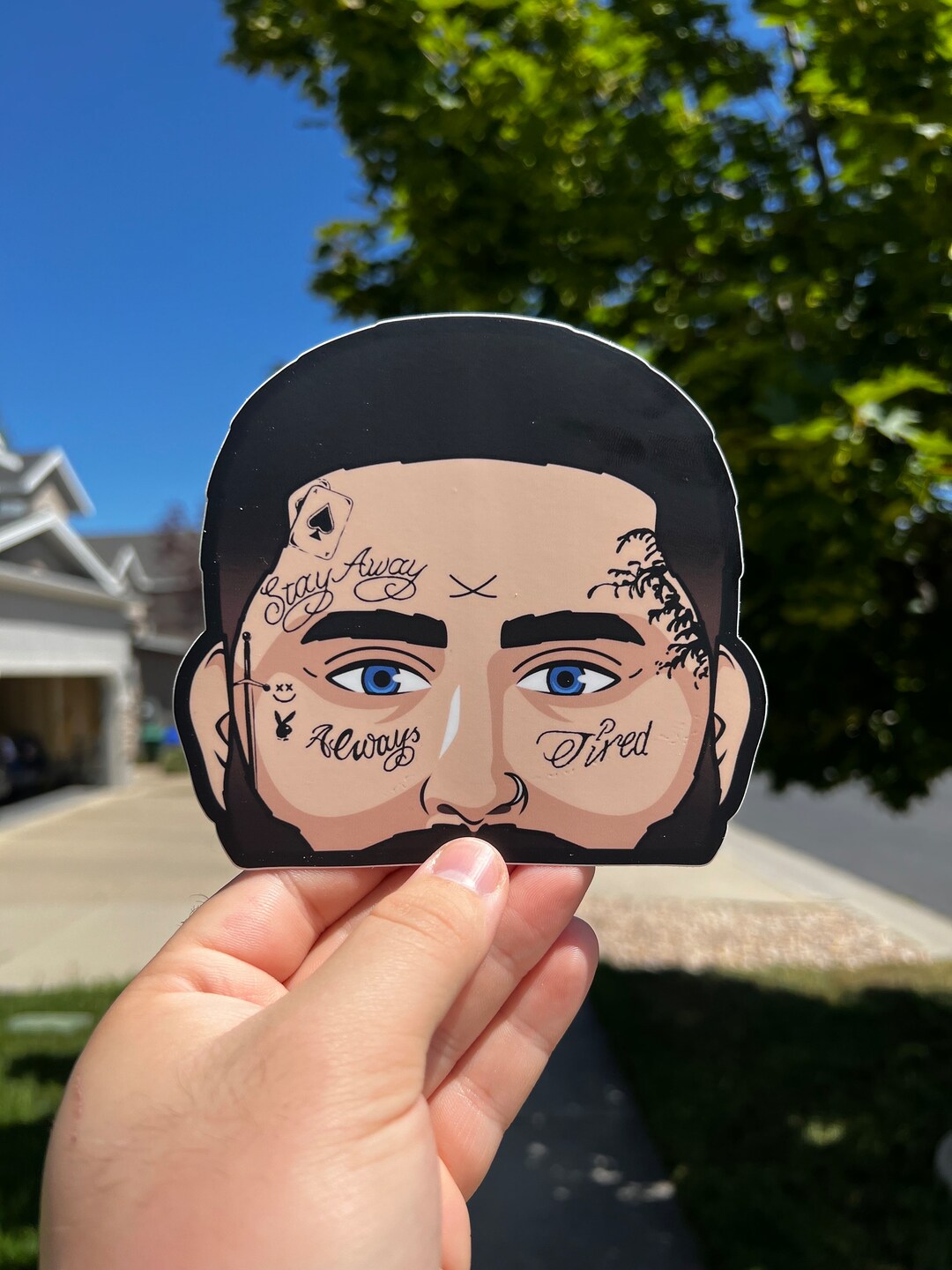Post Malone// Sticker Gift Matte Decal Weatherproof Vinyl for Water ...