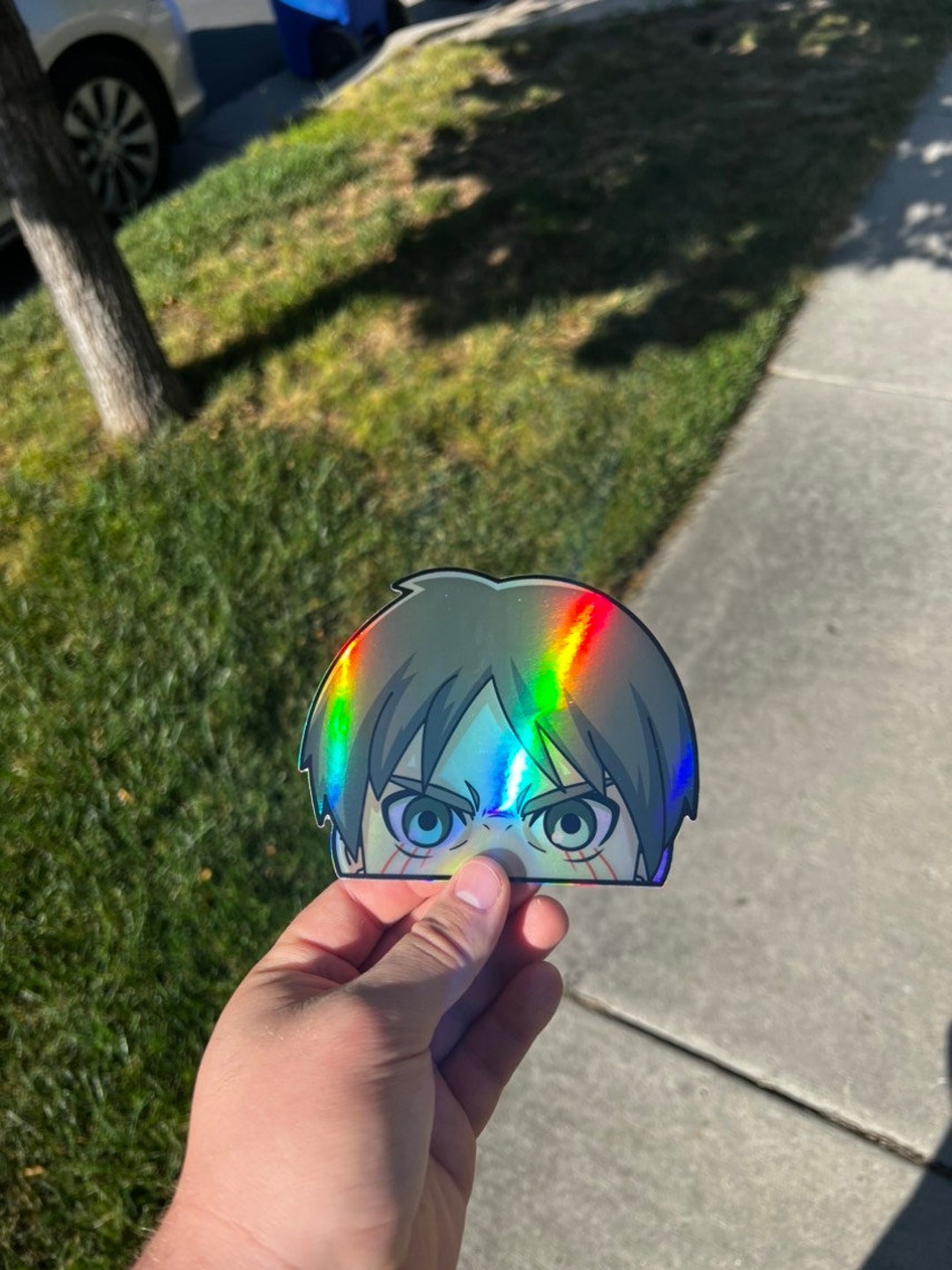 Attack Titan// Anime Decal Gift Holographic Sticker Weatherproof Vinyl ...