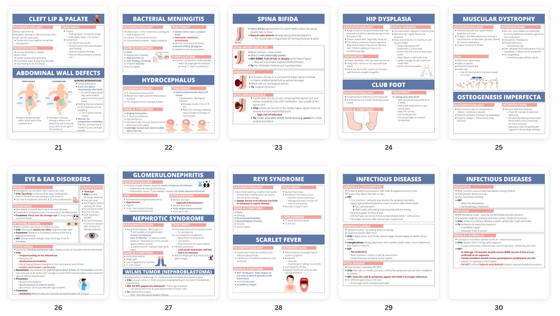 Pediatrics Bundle | Nursing Notes | 30 Pages - Etsy